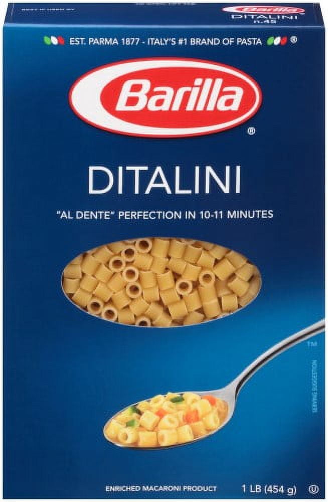 Barilla Ditalini Soup Pasta, Durum Wheat, Vegan, 16 Oz, Pack of 3 ...