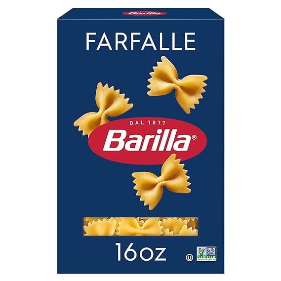 Barilla Farfalle Pasta, 16 oz. Box - Non-GMO Pasta Made with Durum ...