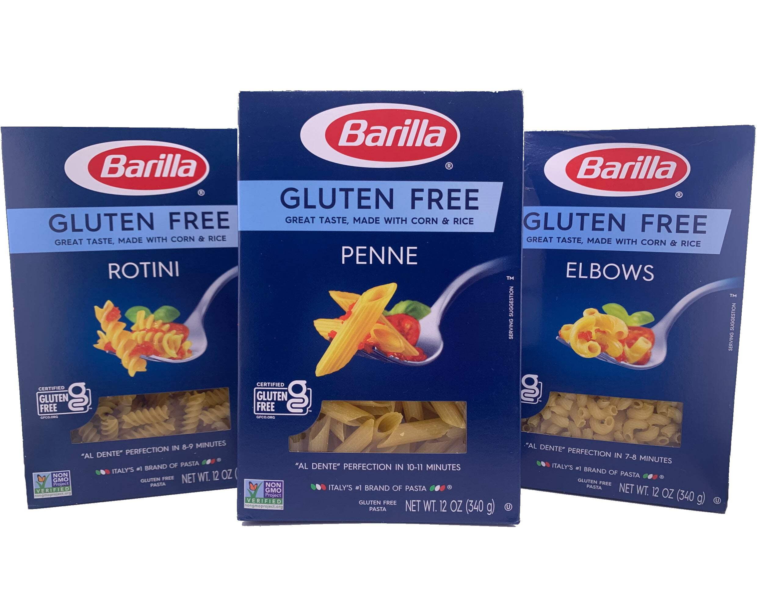 Barilla Gluten-Free Pasta Variety Pack: Penne, Rotini, Elbow Macaroni ...