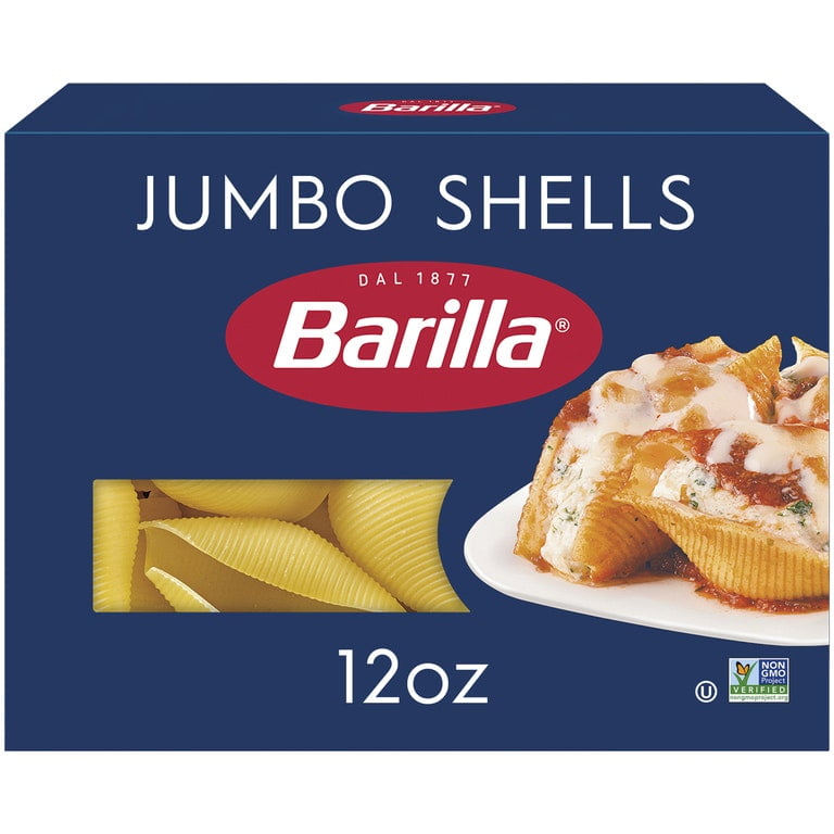 Barilla Jumbo Shells - Non-GMO Pasta Made with Durum Wheat Semolina ...