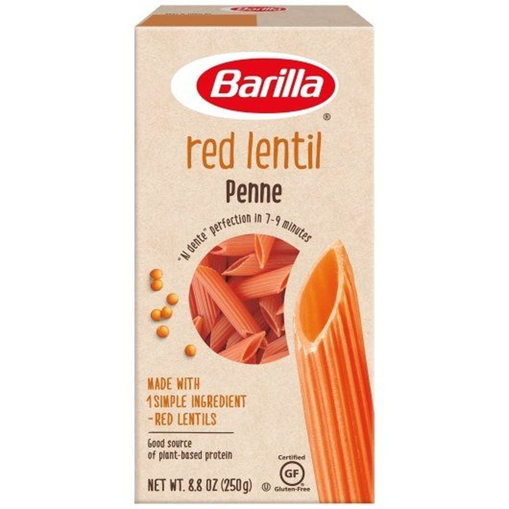 Barilla Red Lentil Penne Pasta, Gluten Free, Vegan, Non-GMO, Kosher ...