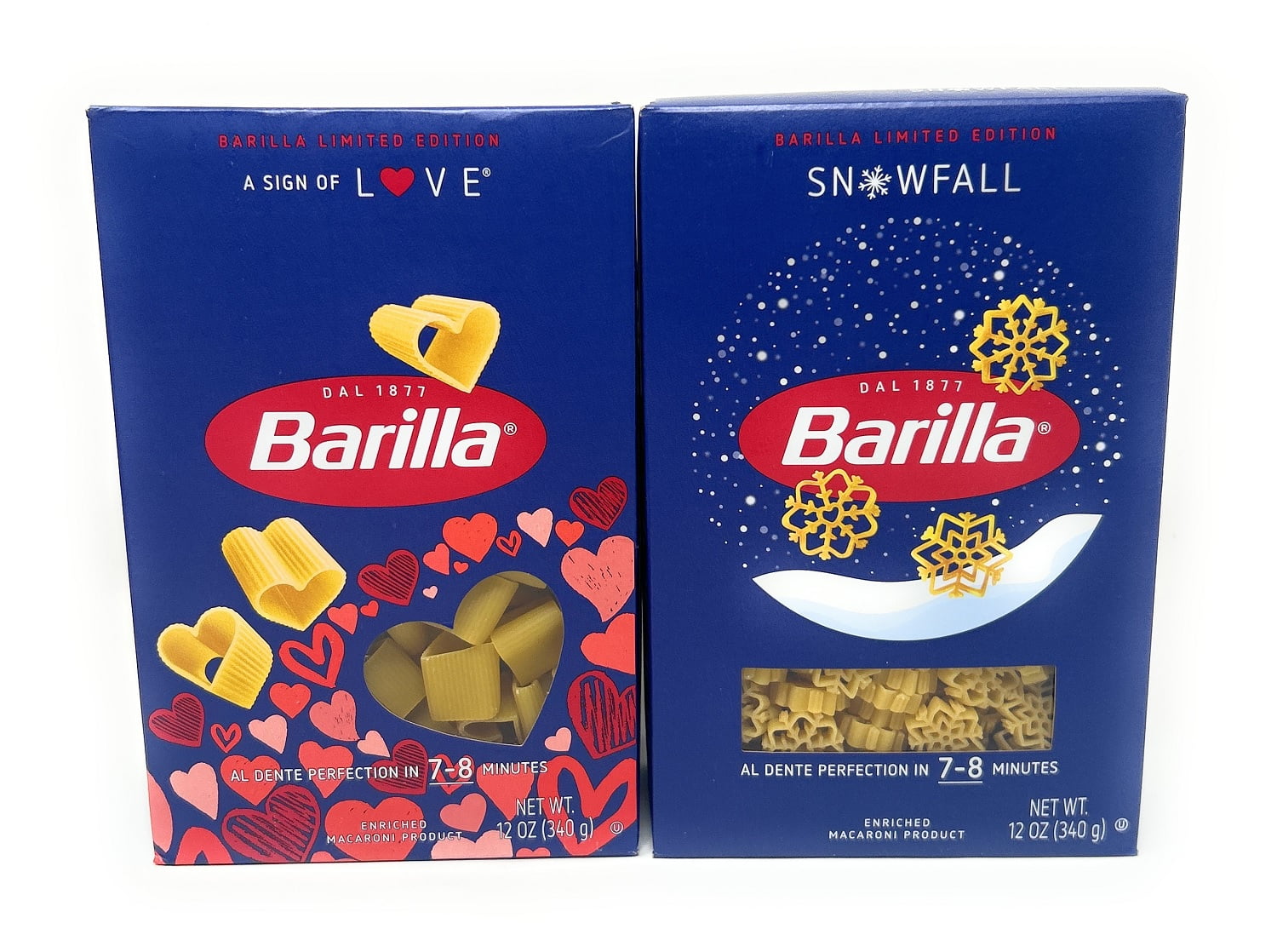 Barilla Limited Edition Heart & Snowflake Shaped Pasta 12oz - 2 boxes ...