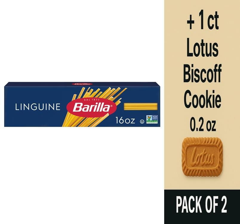 Barilla Linguine Pasta - 16 oz - Pack of 2 & Lotus Biscoff Cookie - 0.2 ...