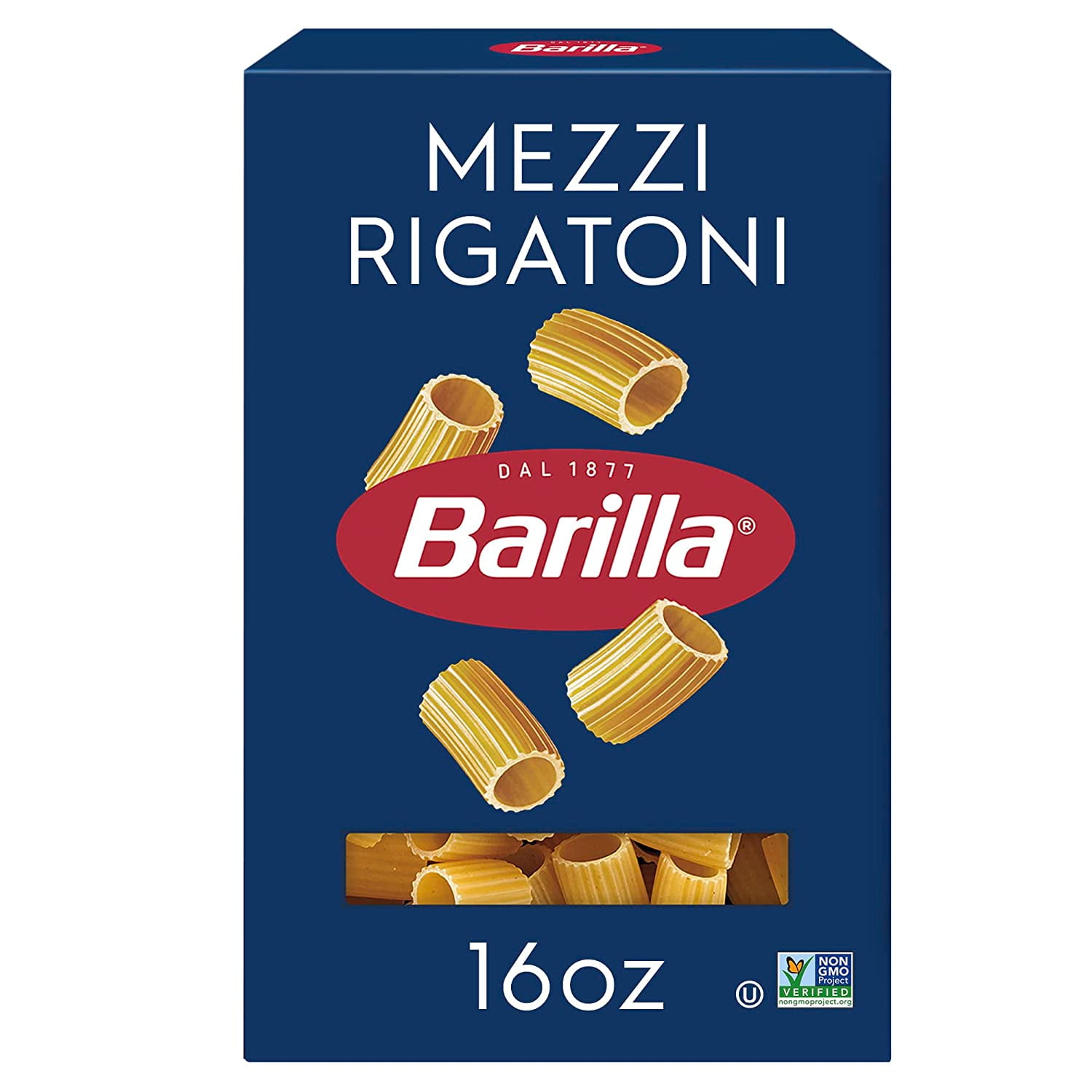 Barilla Mezzi Rigatoni Pasta, 16 oz. Box - Non-GMO Pasta Made with ...