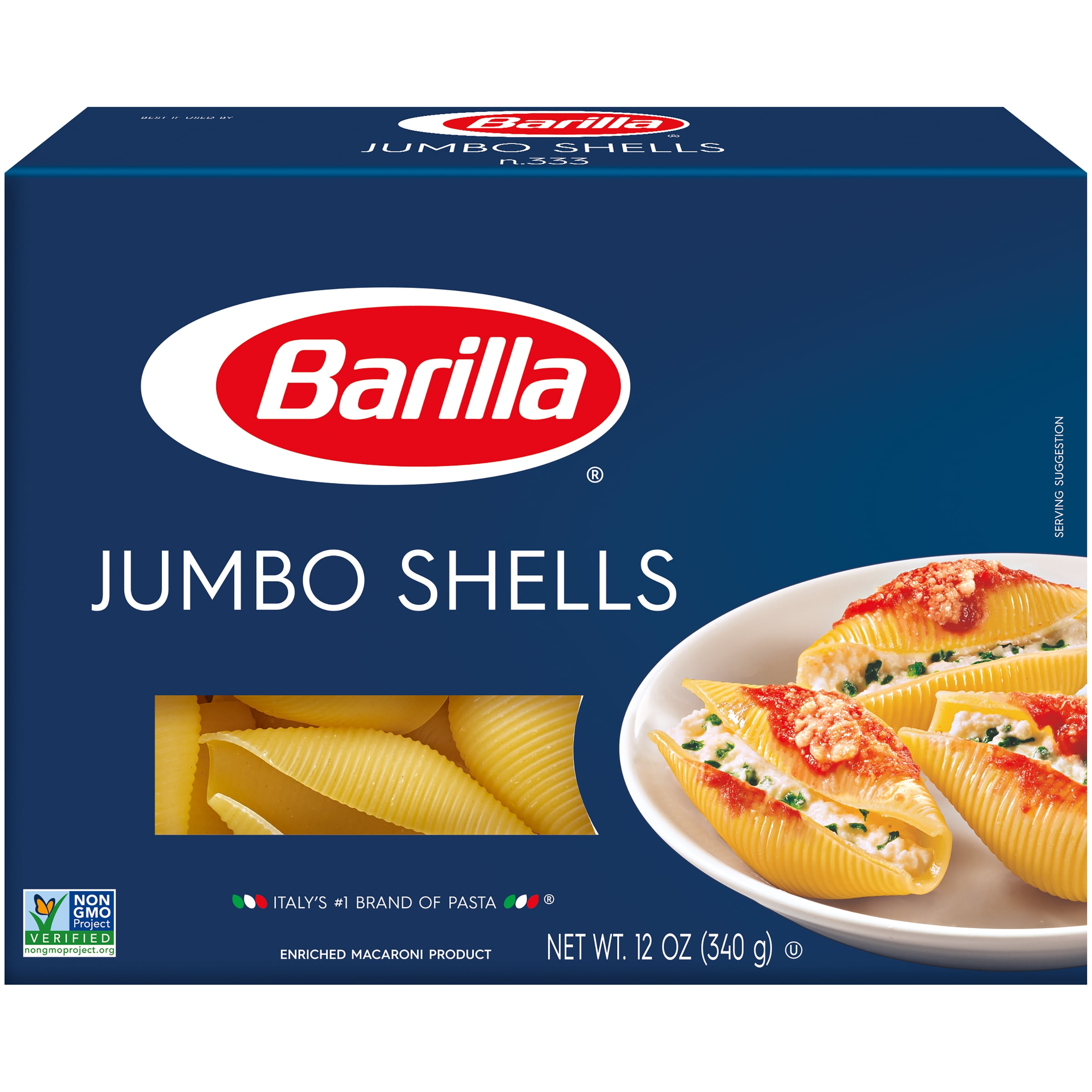 Barilla Pasta Jumbo Shells, 12.0 OZ - Walmart.com