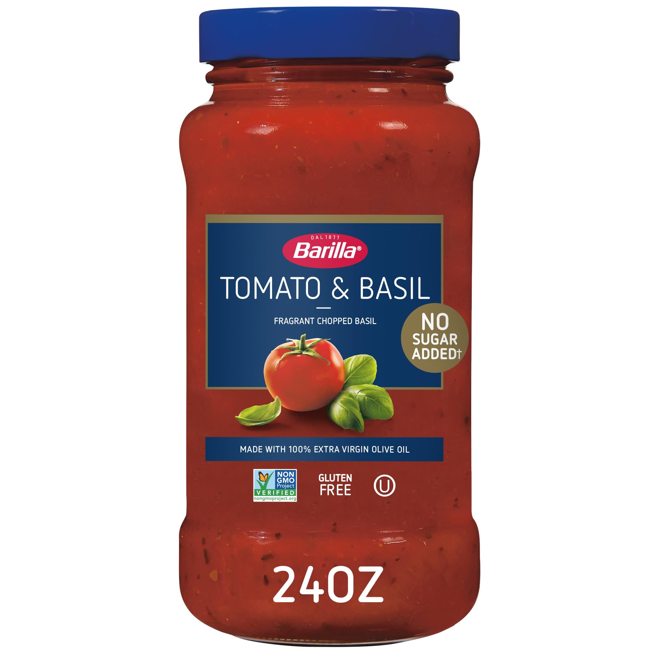 Barilla Tomato & Basil Pasta Sauce, 24 oz., Non-GMO, No Added Sugar ...