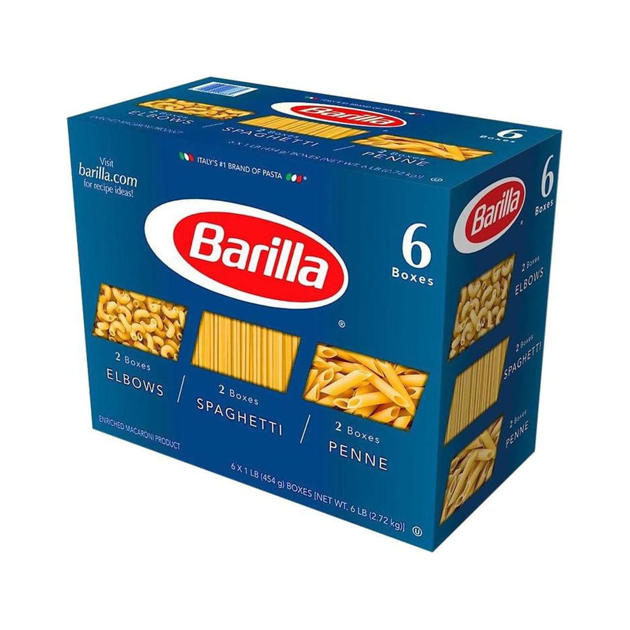 Barilla Pasta Variety Pack, 16 oz., 6 count, includes Elbows, Spaghetti ...