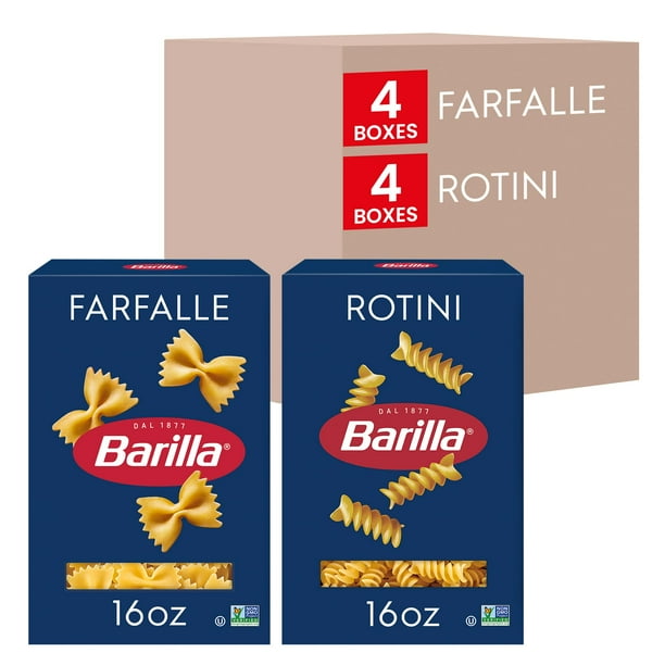 BARILLA Pasta Variety Pack, Farfalle & Rotini, 16 oz Boxes (8 Pack) - 8 ...