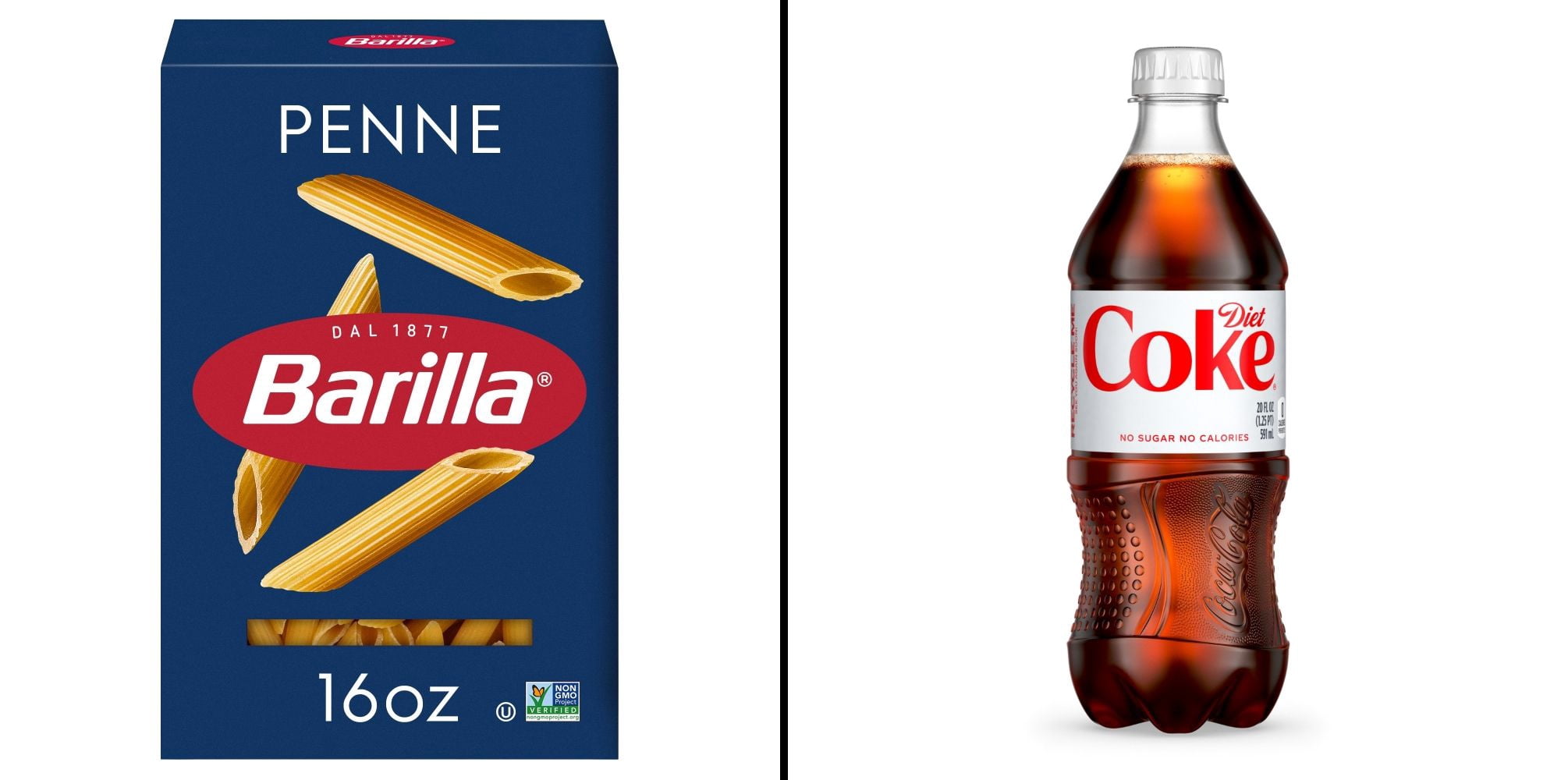 Barilla Penne Pasta 16 oz & Diet Coke Soda Soft Drink 20 oz - Walmart.com