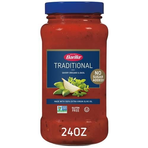Barilla Premium Pasta Sauce Traditional, 24 Ounce Jar - No Added Sugar ...
