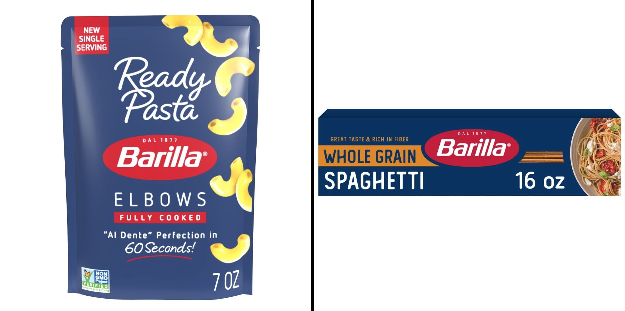 Barilla Ready Pasta Elbows 7 oz & Barilla Whole Grain Spaghetti Pasta ...