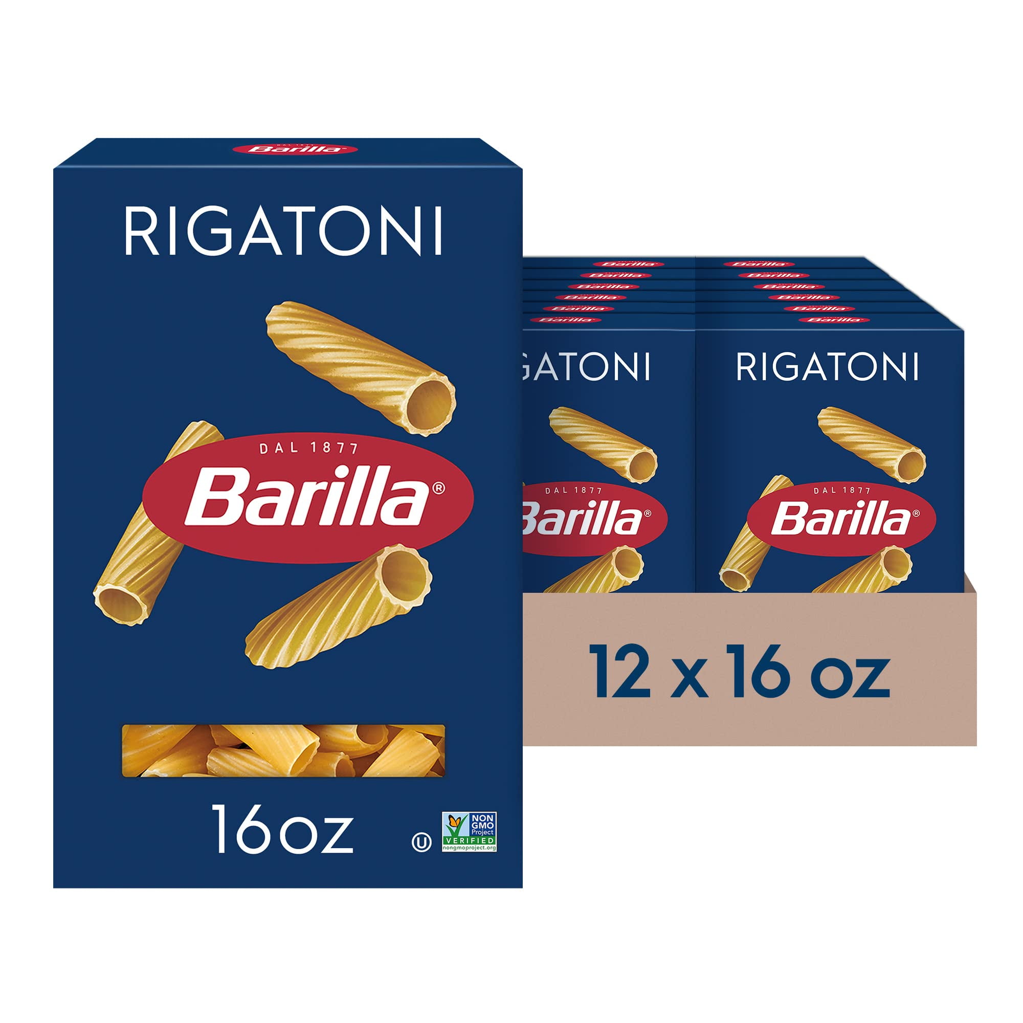 Barilla Rigatoni Pasta, 16 Oz. Box (Pack Of 12) - Non-Gmo Pasta Made ...