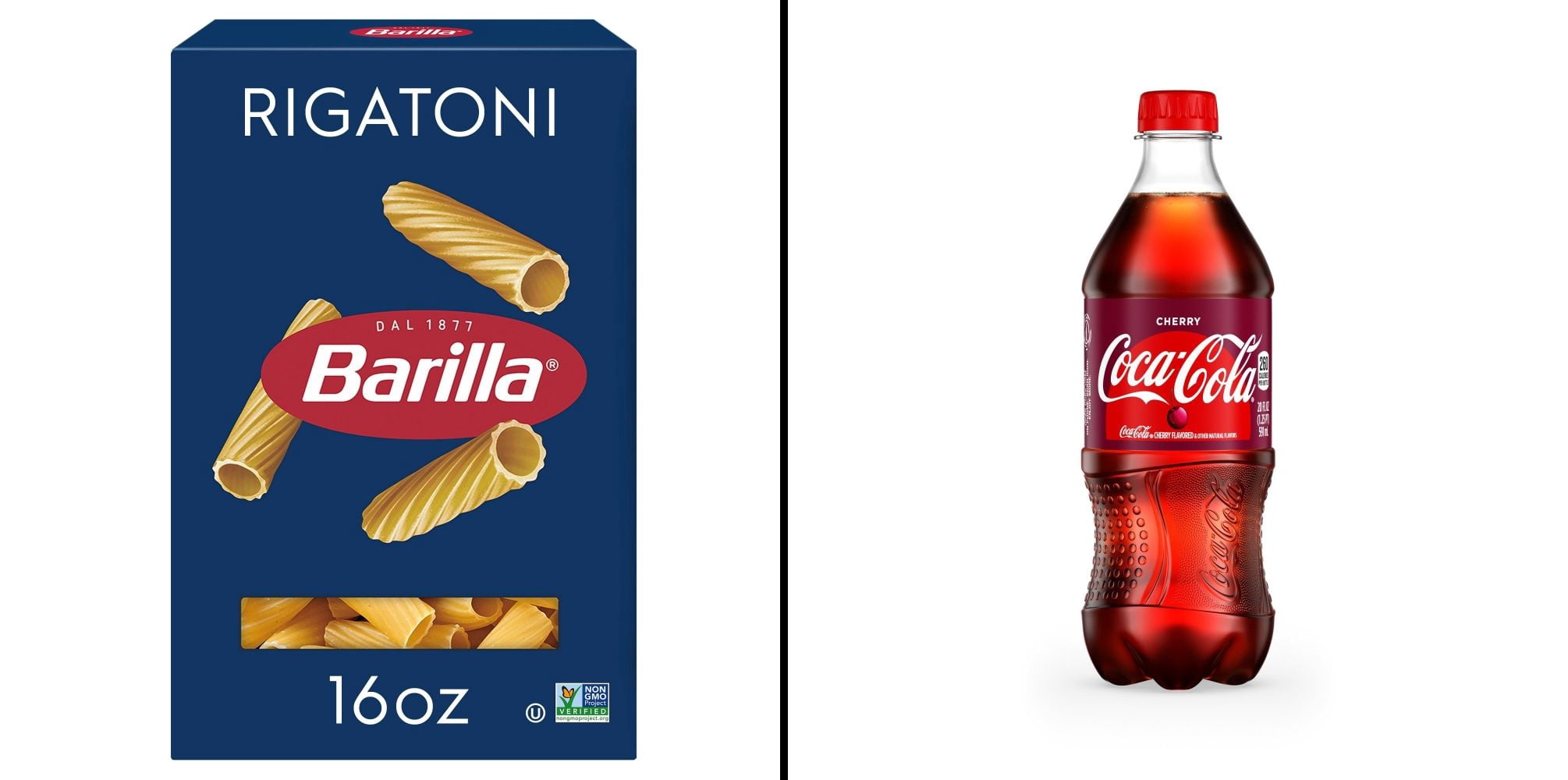Barilla Rigatoni Pasta 16 oz & Coca-Cola Cherry Coke 20 oz - Walmart.com