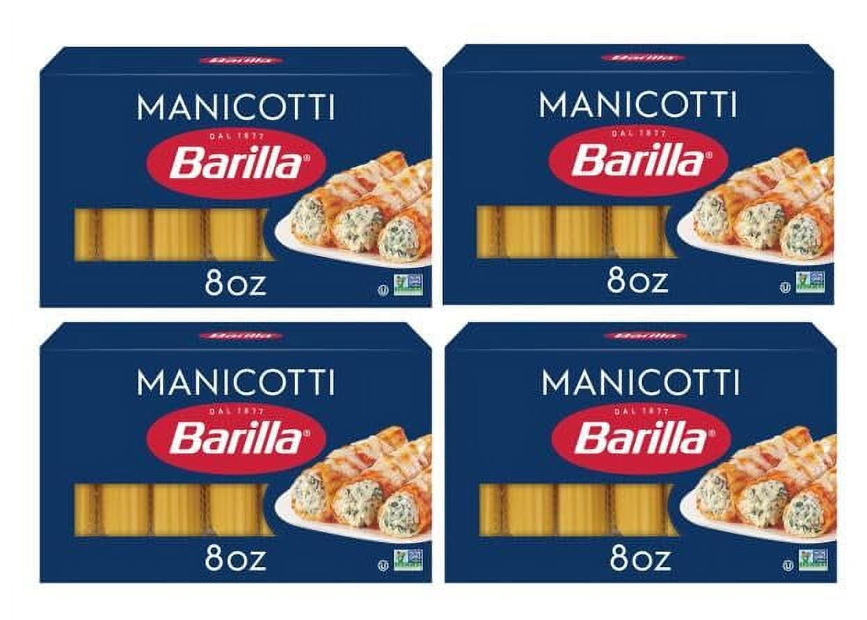Barilla Classic Blue Box Manicotti Oven Pasta, 8 OZ, Quick & Easy Meal ...