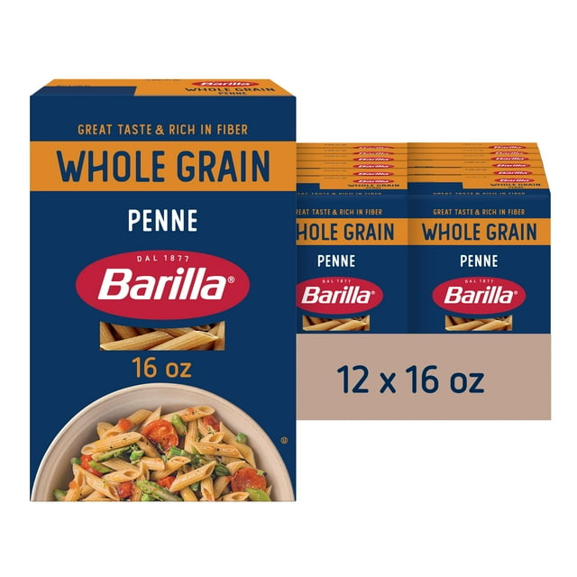 Barilla Whole Grain Penne Pasta, 16 oz. Box (Pack of 12) - Non-GMO ...