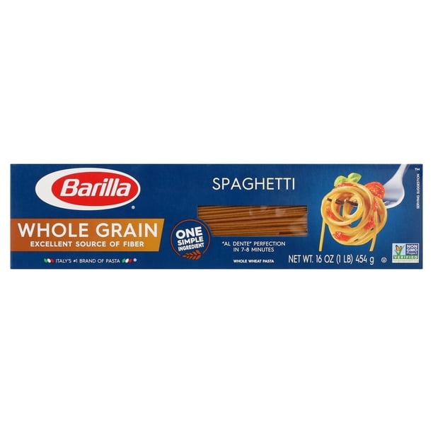 Barilla Whole Grain Spaghetti, 100% Whole Wheat, 16 oz. Box - Walmart ...