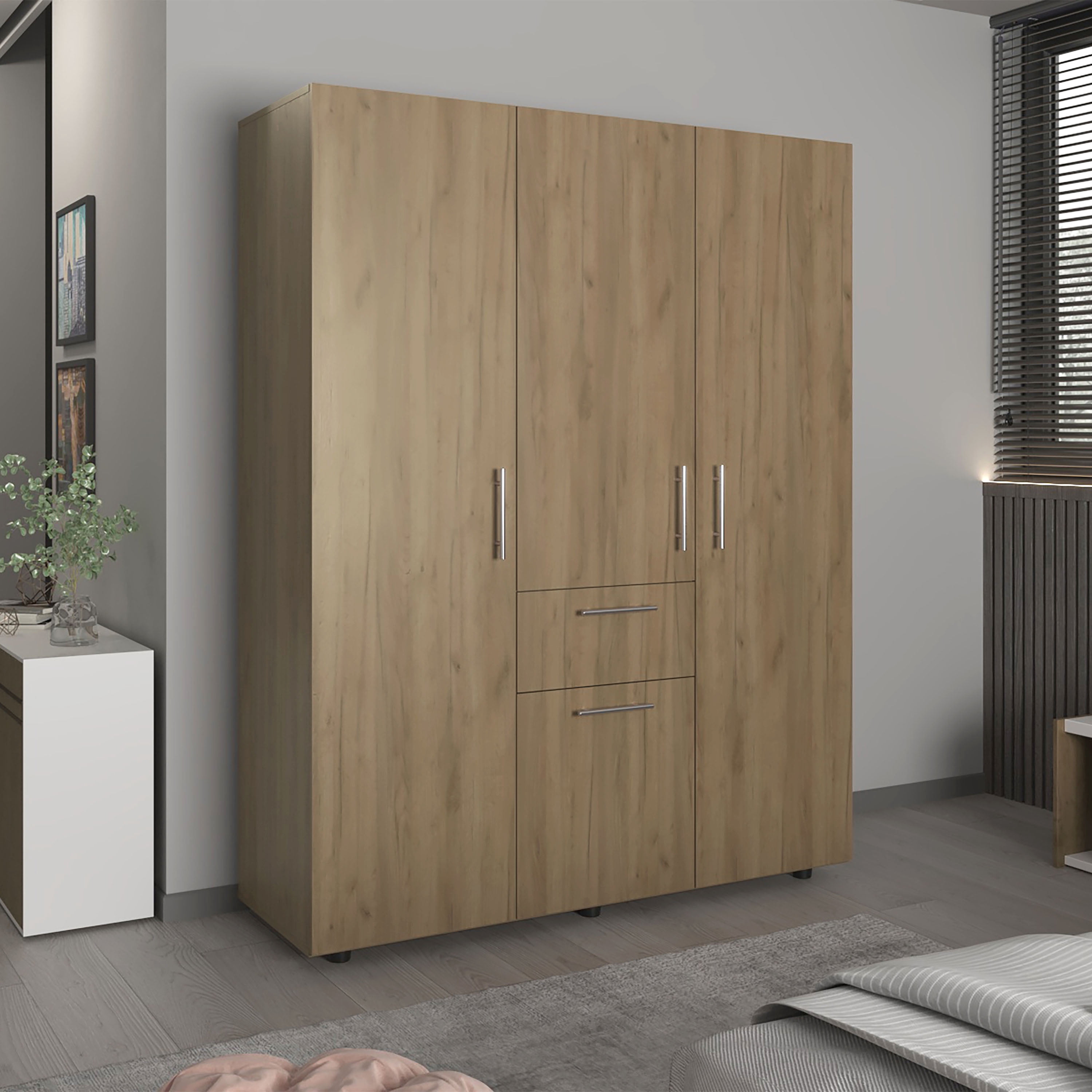 Bariloche 70" High Four-Door, One Drawer Armoire with Three Hanging ...