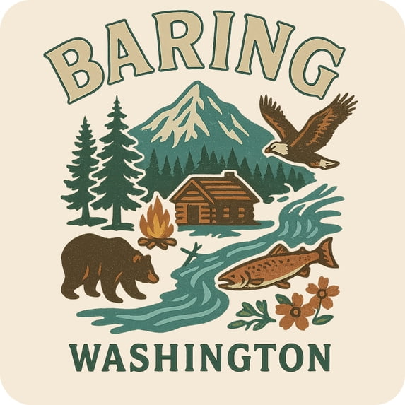 Baring Washington Keepsakes Souvenir Vinyl Sticker – Destination Travel ...