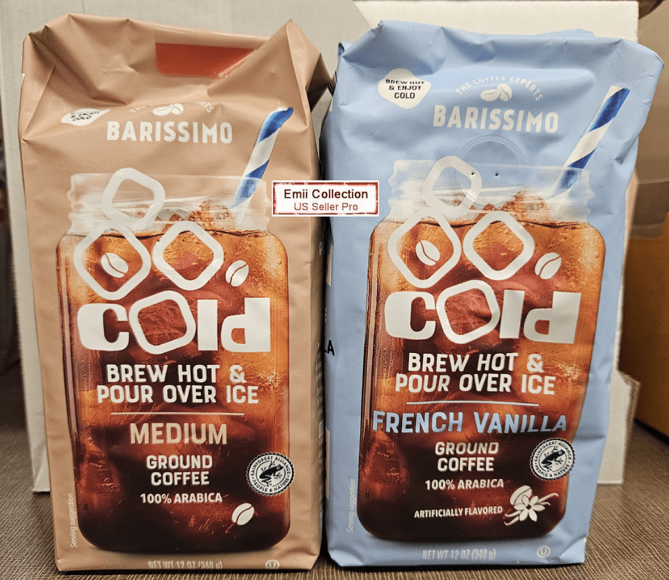 Barissimo Cold Brew Hot & Pour Over Ice Medium & French Vanilla Ground ...