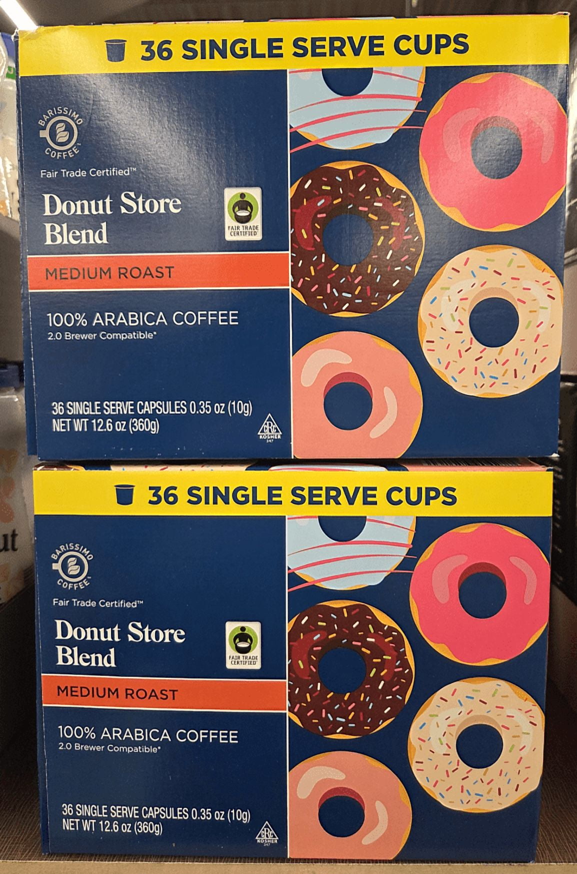 Barissimo Donut Store Blend Medium Roast 36 Cups Coffee 12.6oz 360g (2 ...