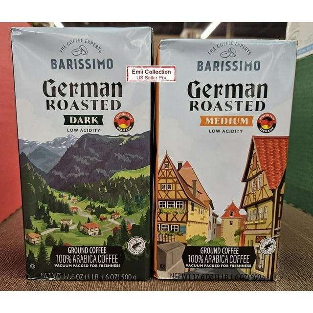 Barissimo German Roasted Dark & Medium Ground Coffee 17.6oz 500g (2 Packs) - Walmart.com