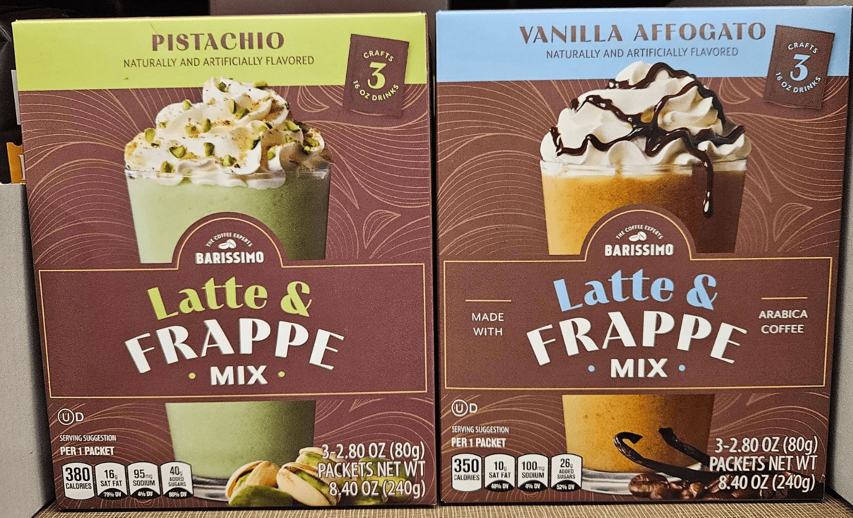 Barissimo Latte & Frappe Mix Pistachio & Vanilla Affogato 8.4oz 240g (2 ...