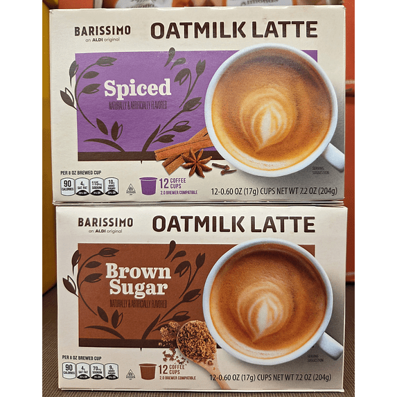 Barissimo OATMILK LATTE Spiced & Brown Sugar 12 Cups Coffee 7.2oz 204g ...