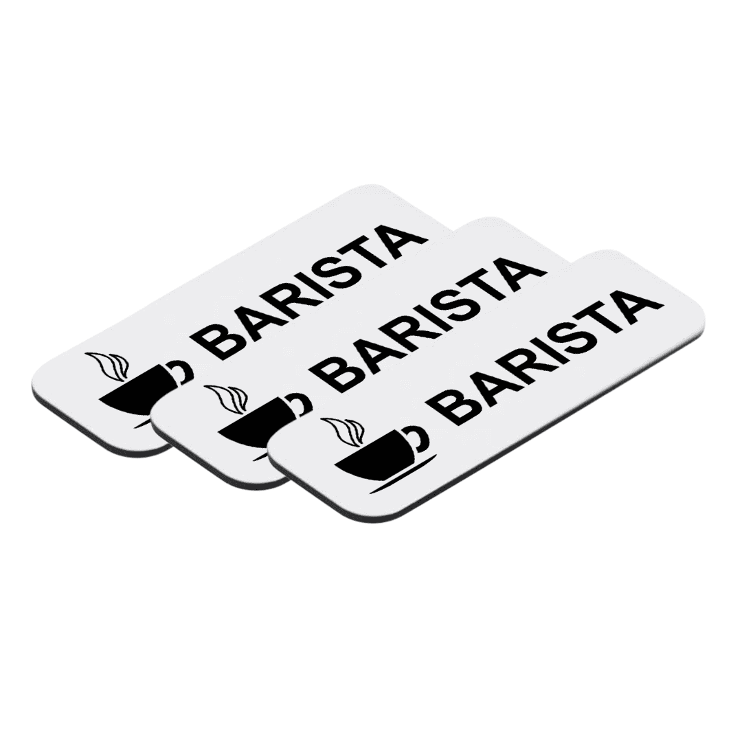 Barista 1 x 3" Name Tag/Badge, White, (3 Pack) - Walmart.com