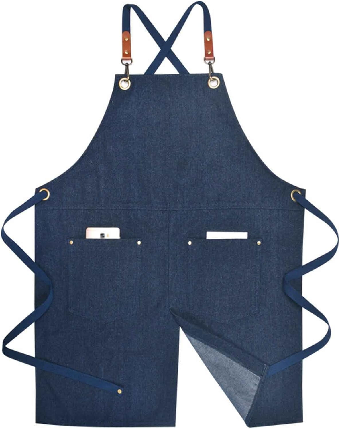 Barista Apron for Men Denim Aprons for Women with Pockets Chef Work ...