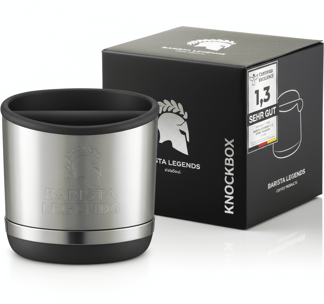 Barista Legends Knock Box, Stainless Steel, 311g, Silver and Black ...