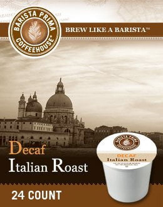 Barista Prima Decaf Coffee, Italian Roast, Rich. Dark. European., 24 ...
