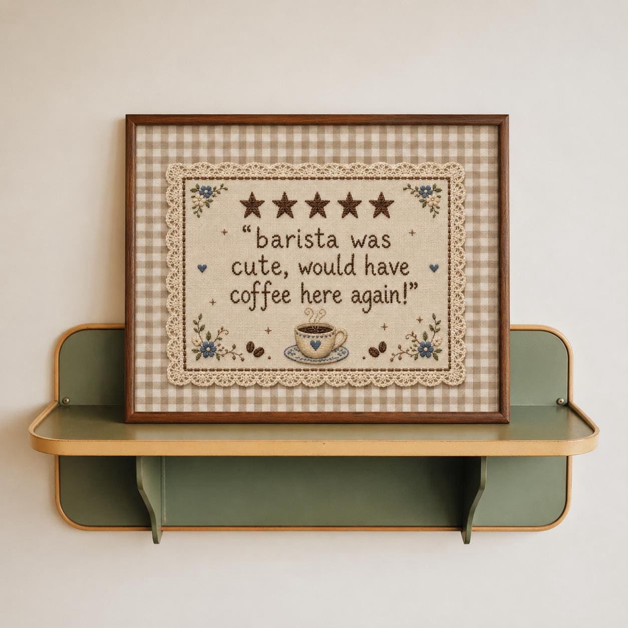 Barista Was Cute Coffee Bar Wall Art Farmhouse Kitchen Sign Vintage ...
