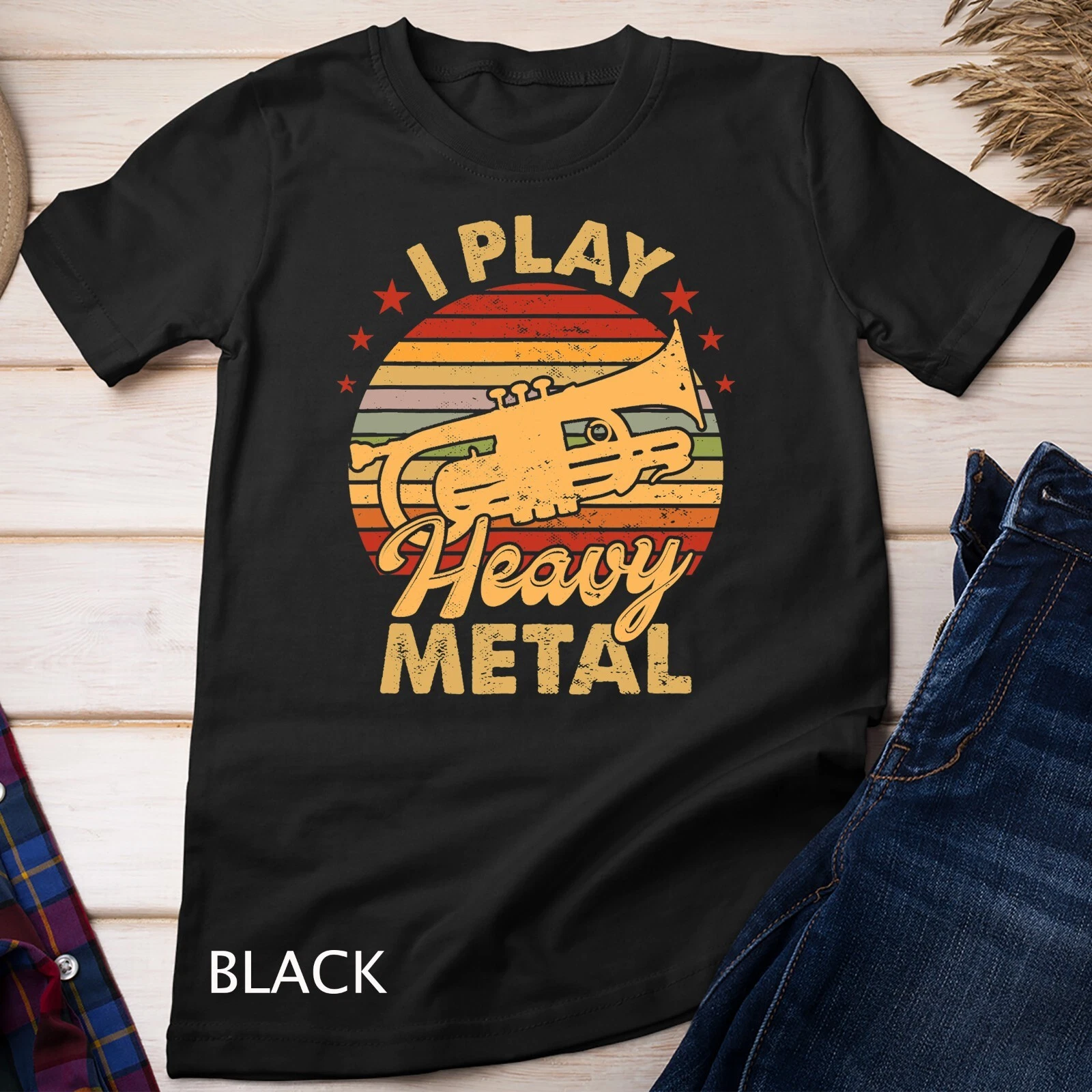 Baritone Euphonium I Play Heavy Metal Marching Band Tee Unisex T-Shirt ...