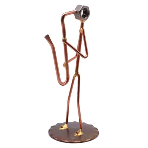 Baritone Saxophone Collectible Handmade Metal Art Figurine, Desk ...