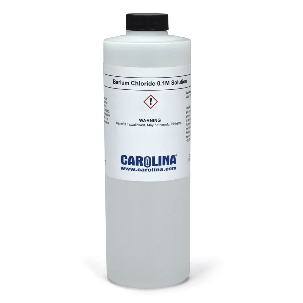 Laboratory Grade Barium Chloride Solution, 0.1 M Aqueous, 500 mL ...