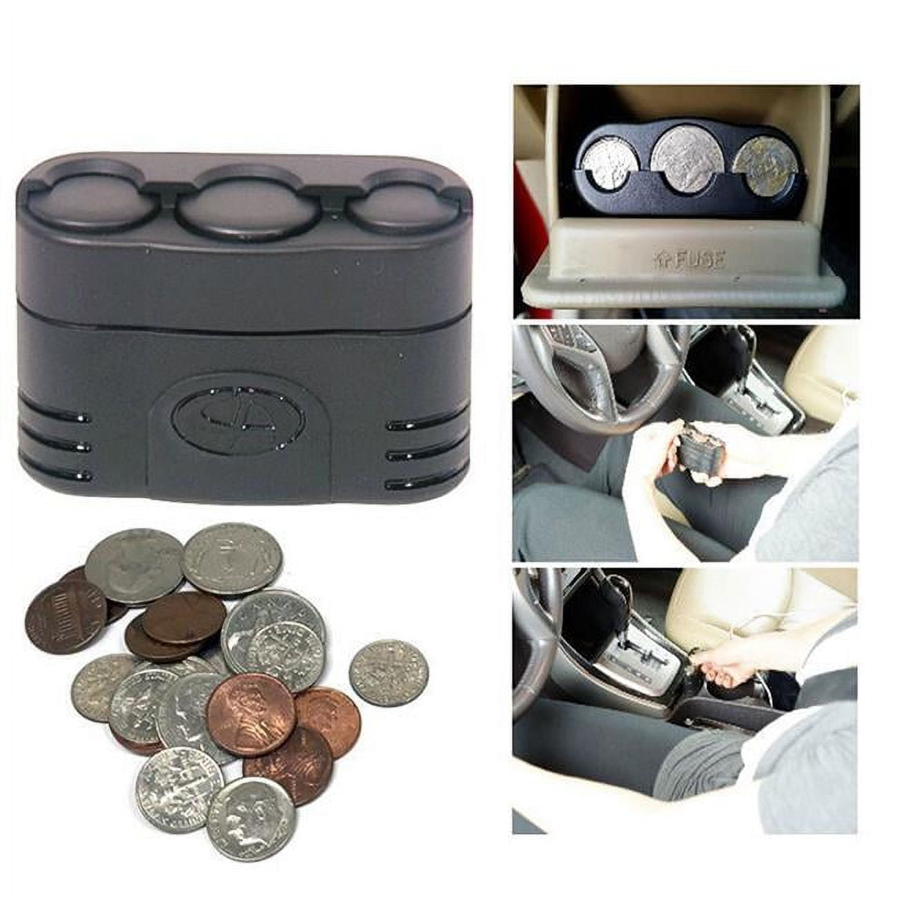 Barjan Auto Change Coin Holder for Vehicles, Grey - Walmart.com