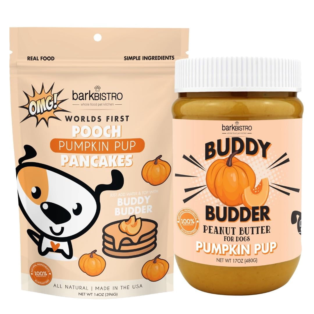 Bark Bistro Company Pumpkin SBF3 Pup Buddy BUDDER + Pooch Pancakes, 100 ...
