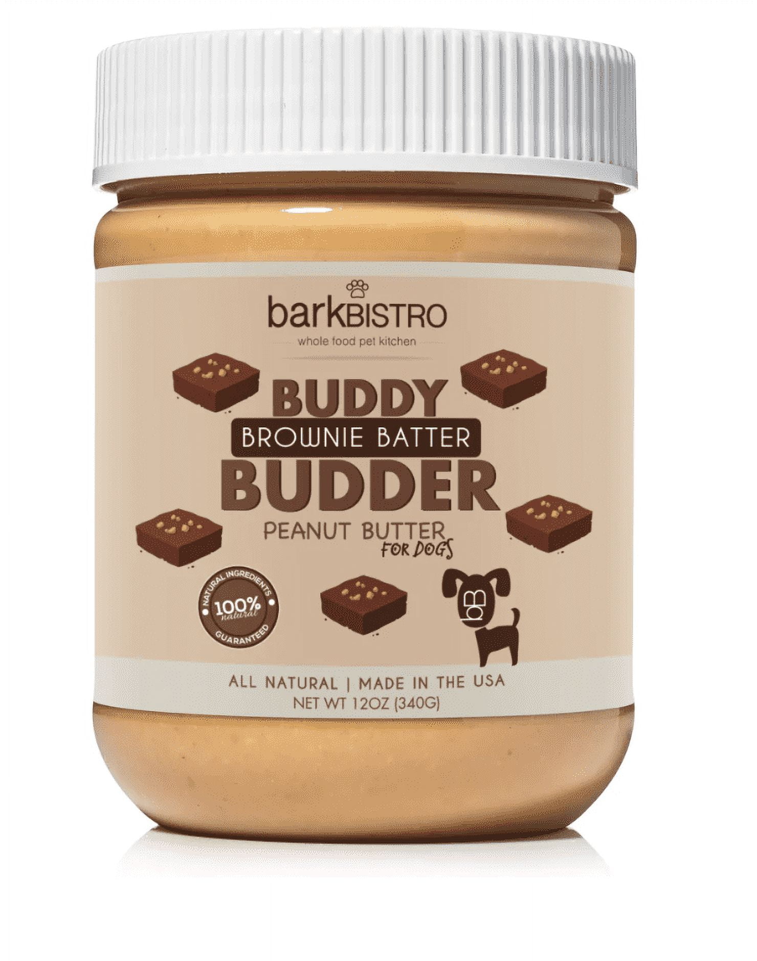 Bark Bistro Dog Peanut Butter, 12oz Brownie Batter Buddy Budder, Safe ...