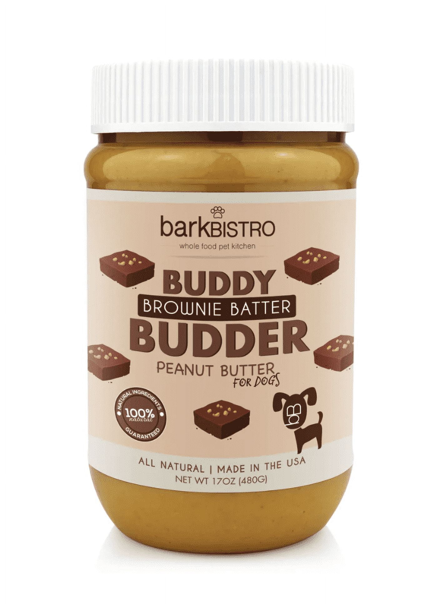 Bark Bistro Buddy Budder - 12oz All Natural Dog Peanut Butter, Pet Safe ...