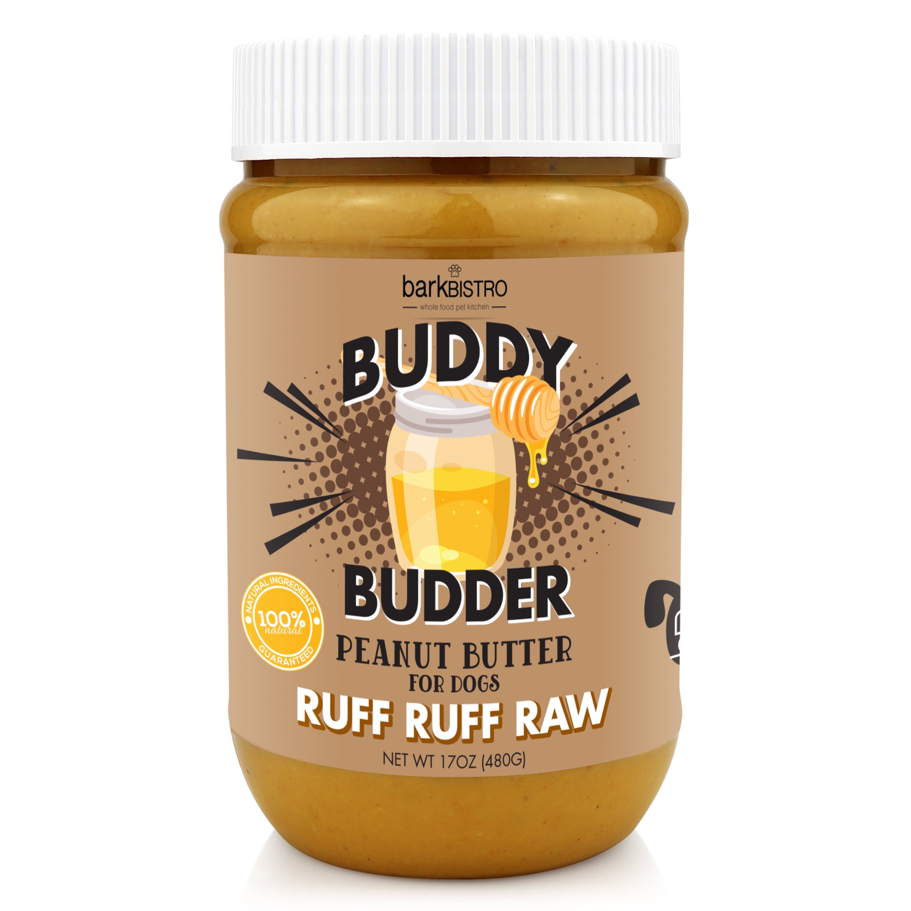 Bark Bistro Natural Dog Peanut Butter, RUFF RUFF RAW BUDDY BUDDER, 17oz ...