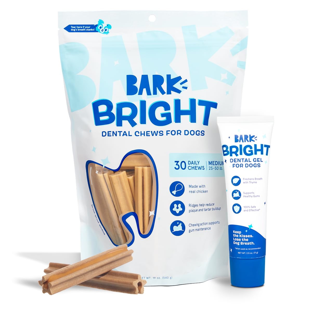 Bark Bright Original Dog Dental Kit AD01 - 30 Teeth Cleaning Chew ...