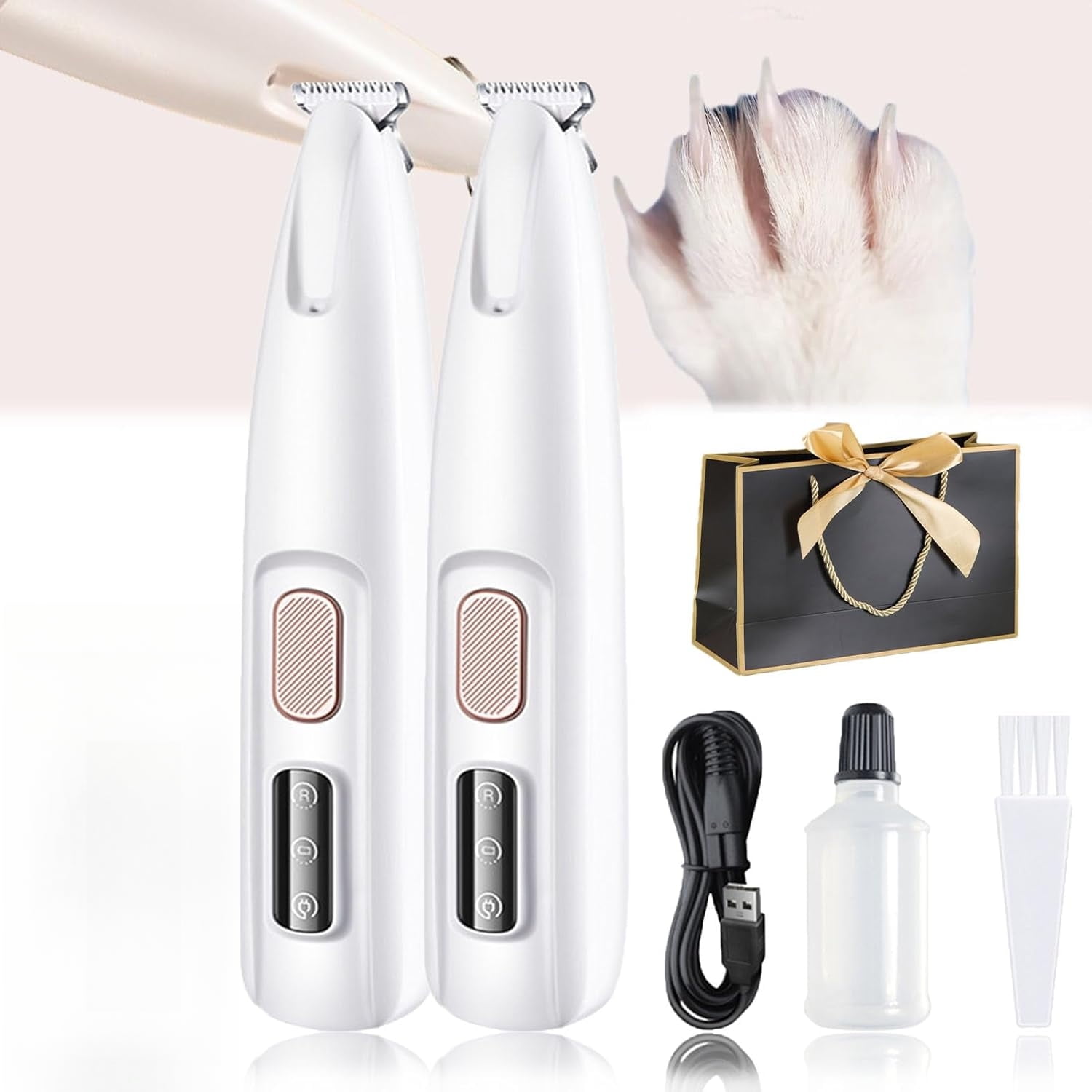 Bark and Buzz Trimmer, The Dog Grooming Clippers with Led Light, Paw ...