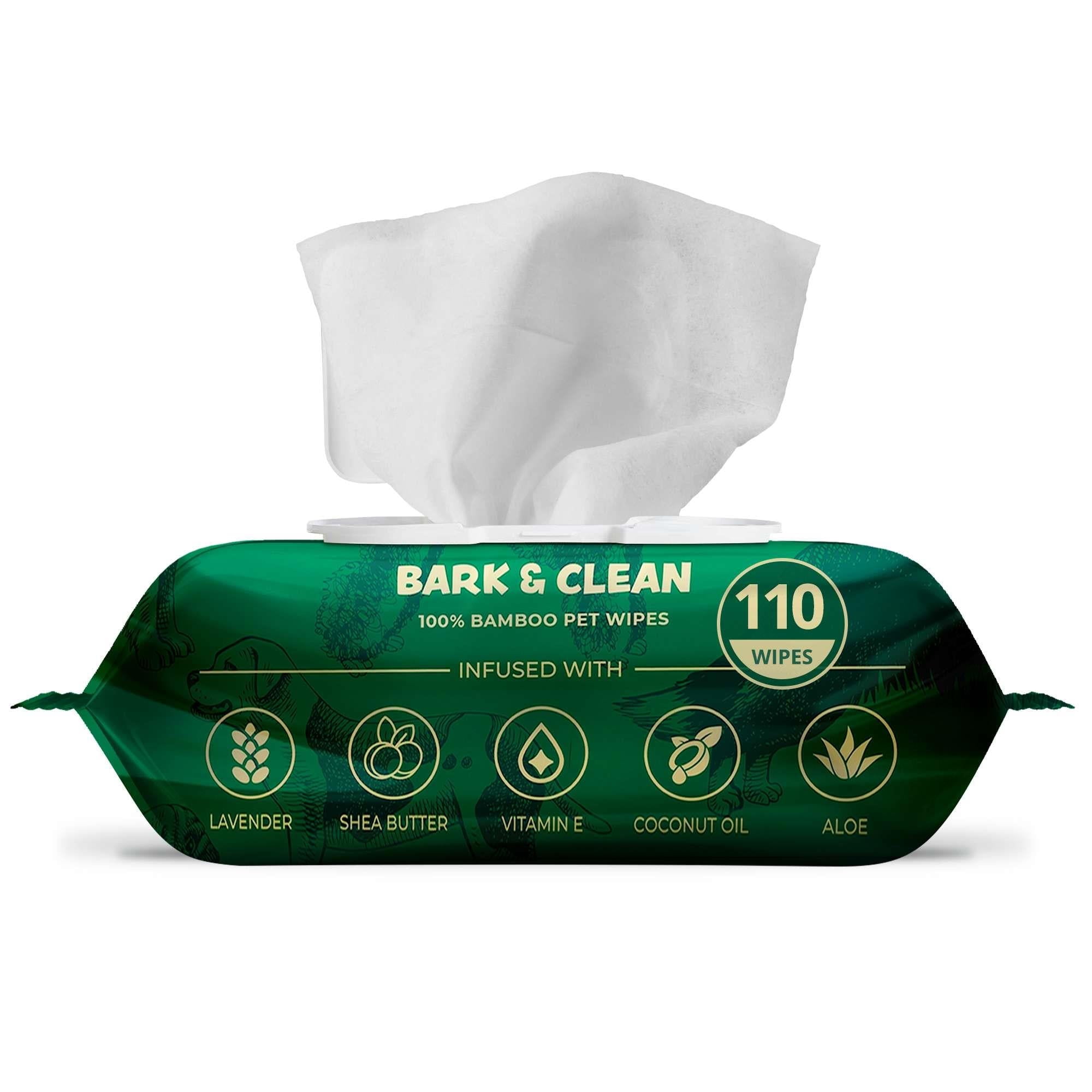 Bark & Clean Dog Wipes for Cleaning and Deodorizing - 110 ct. 8.5" x 9 ...