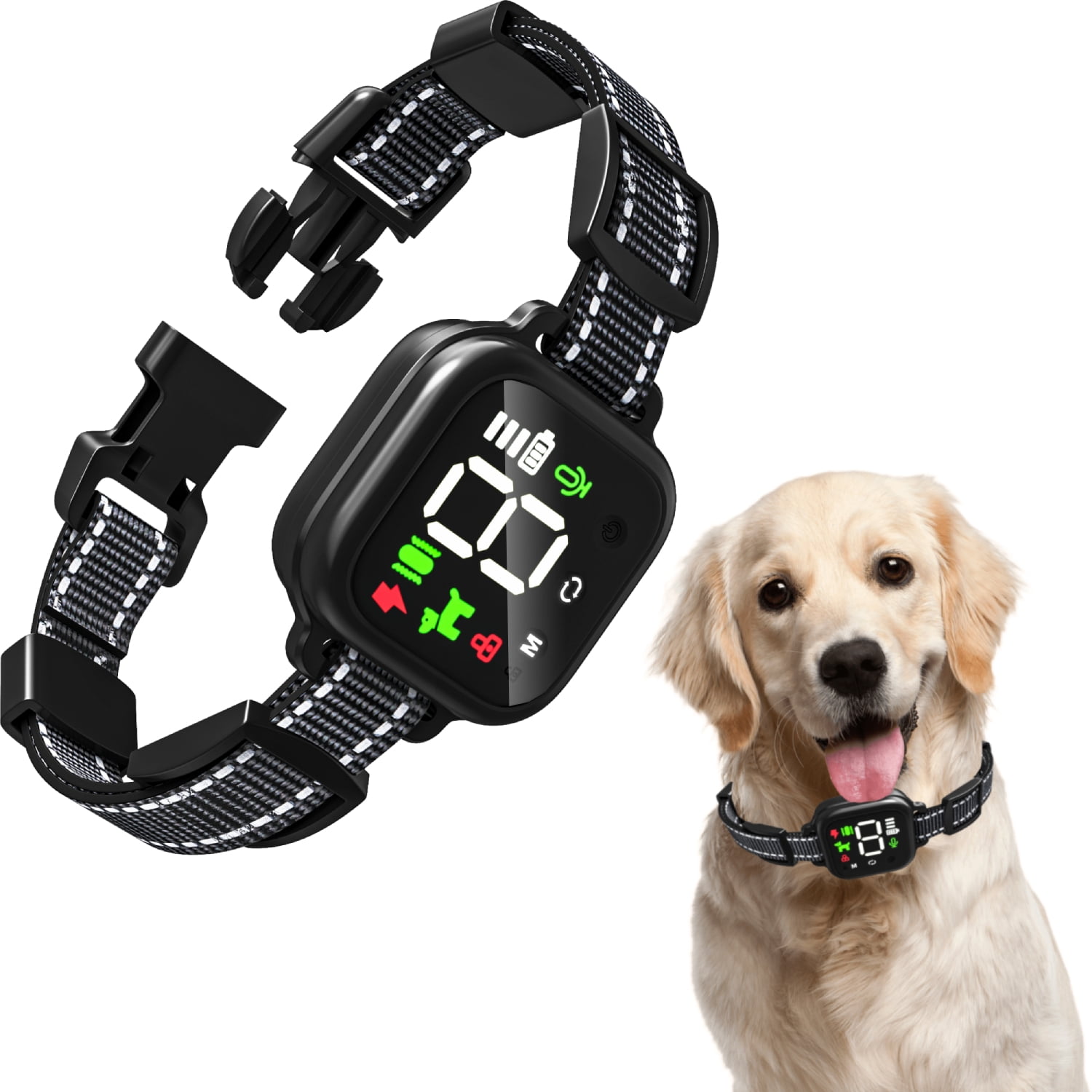 Bark Collar for Large Dog Small Dogs, Smart Anti Bark Collar for ...