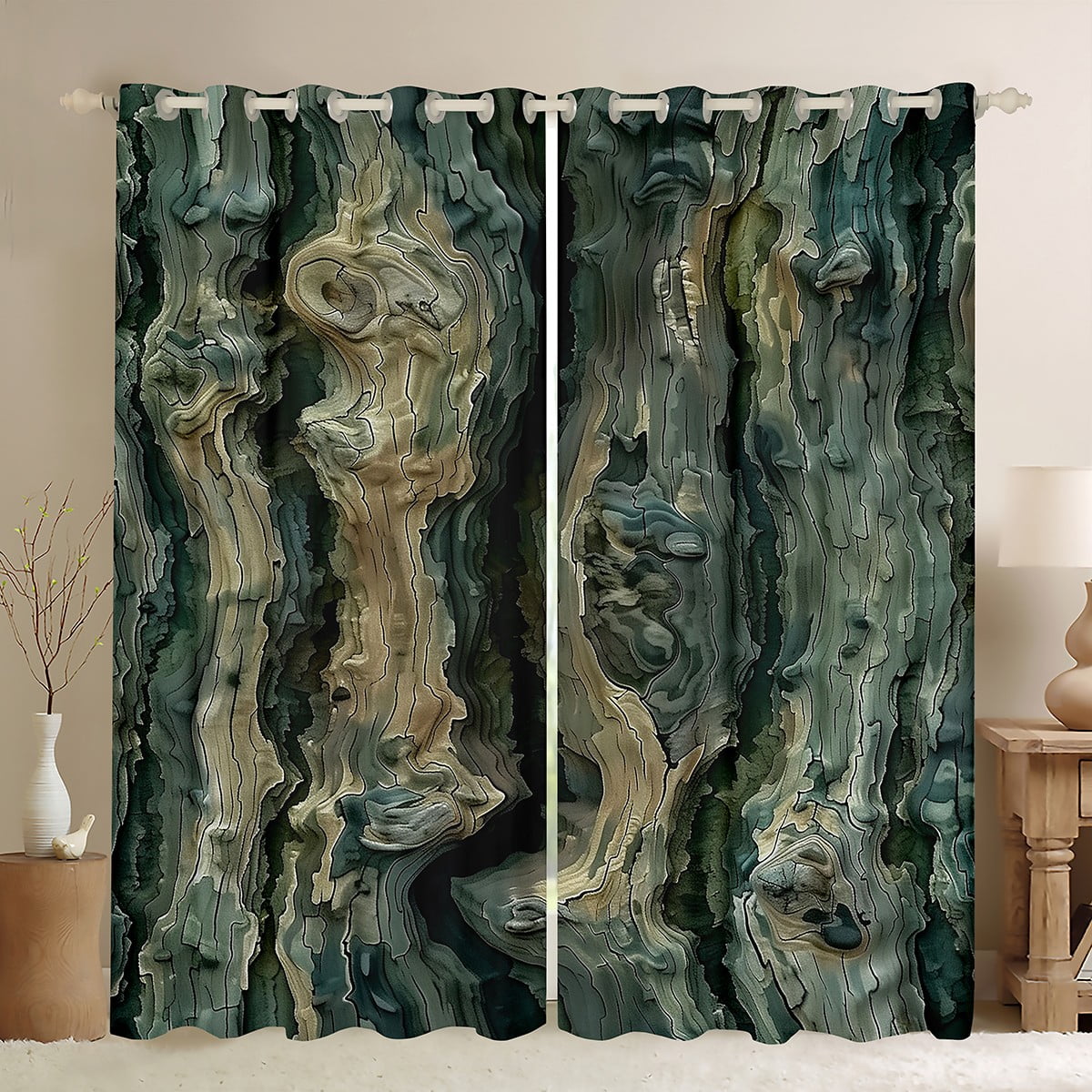 Bark Curtains 2 Panels,38