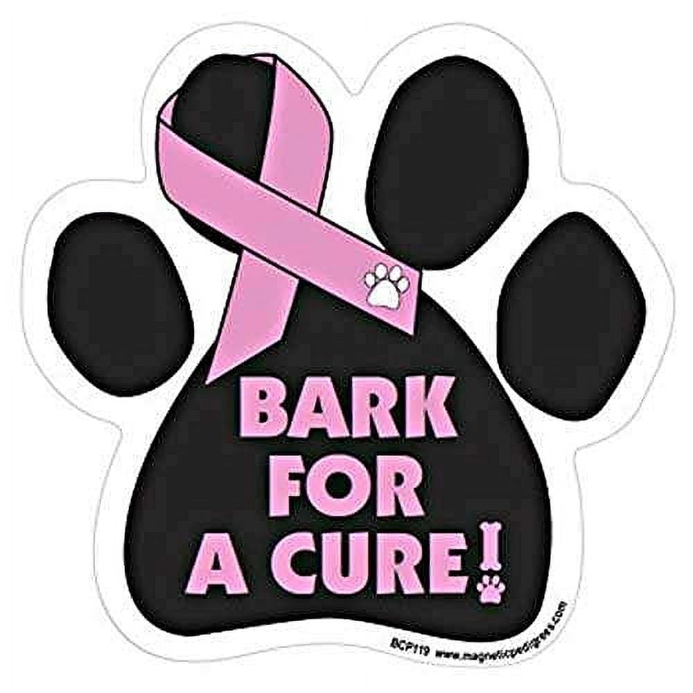 Bark For A Cure - Breast Cancer Paw Support Ribbon Car Truck & Mailbox ...
