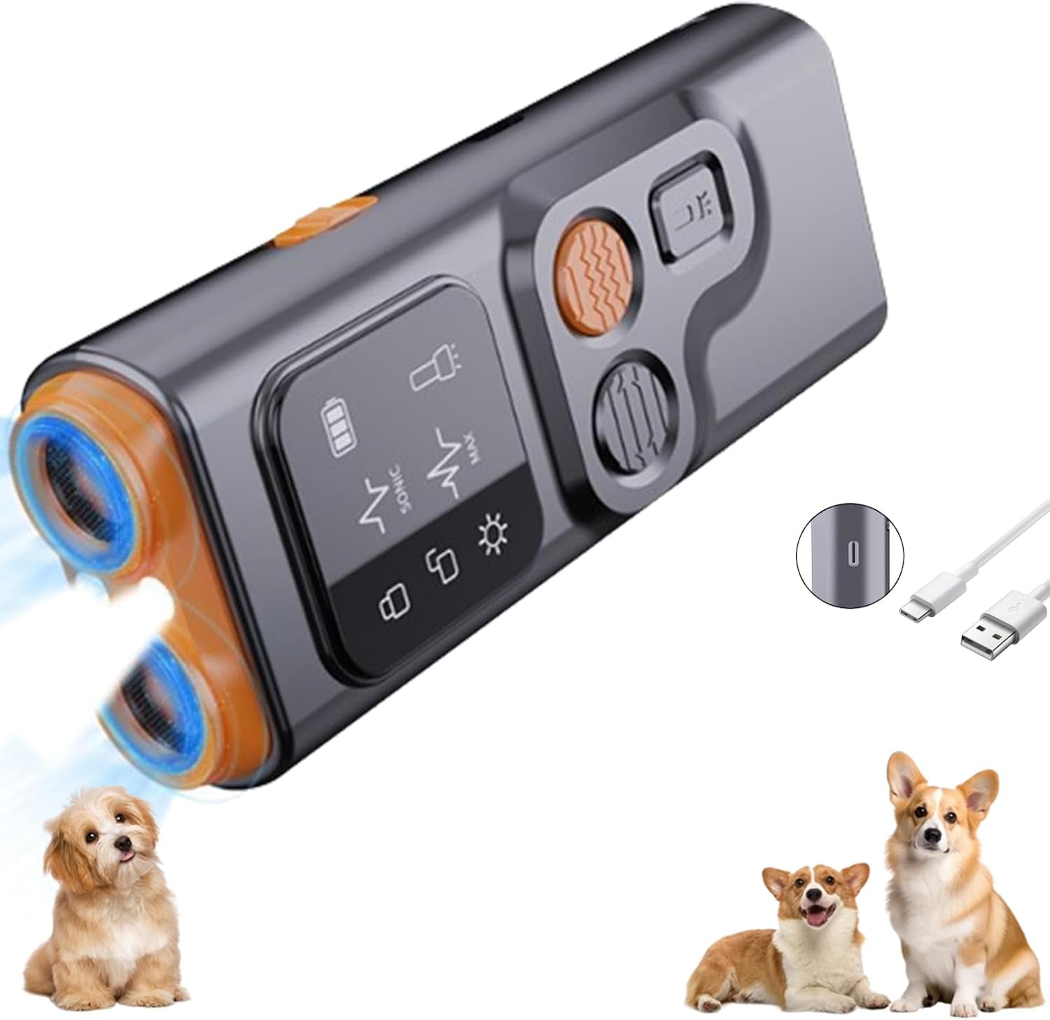 LANFENG Dog Bark Control Device, Anti Bark Tool with 3 Modes, LED ...