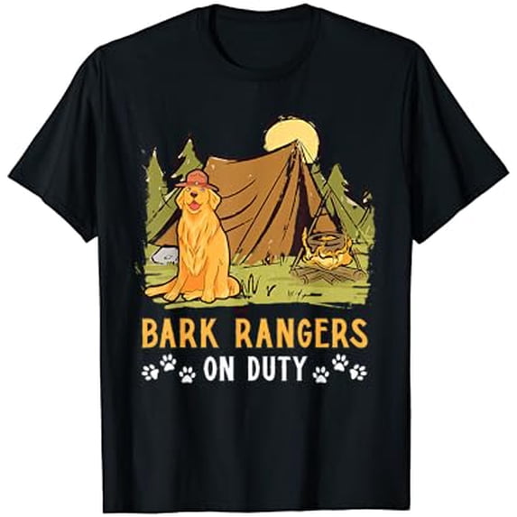Bark Rangers On Duty Design For Camping And Dog Lovers T Shirt ...