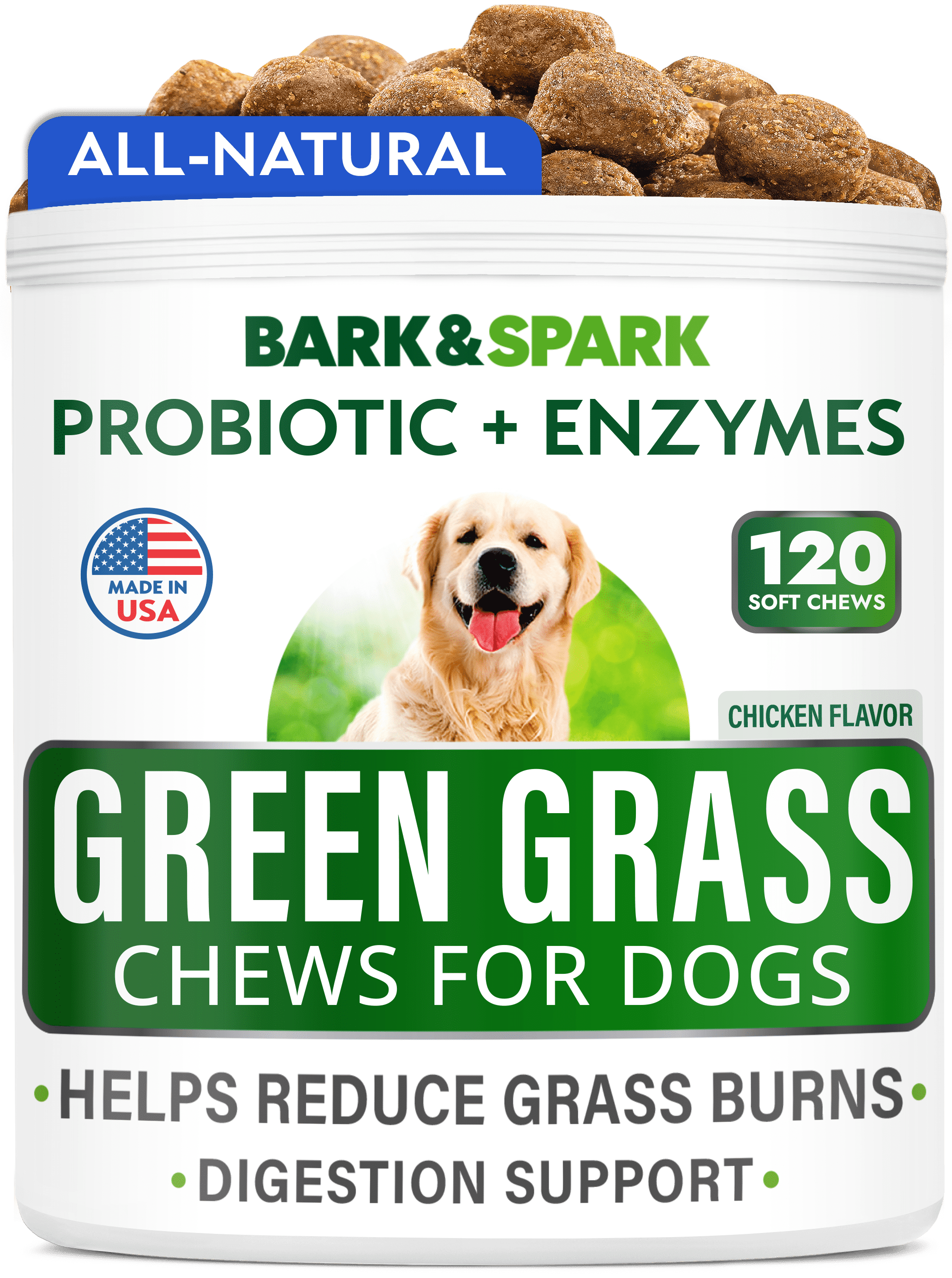 Bark&Spark All-Natural Dog Urine Neutralizer, Grass Burn Spot Chews ...