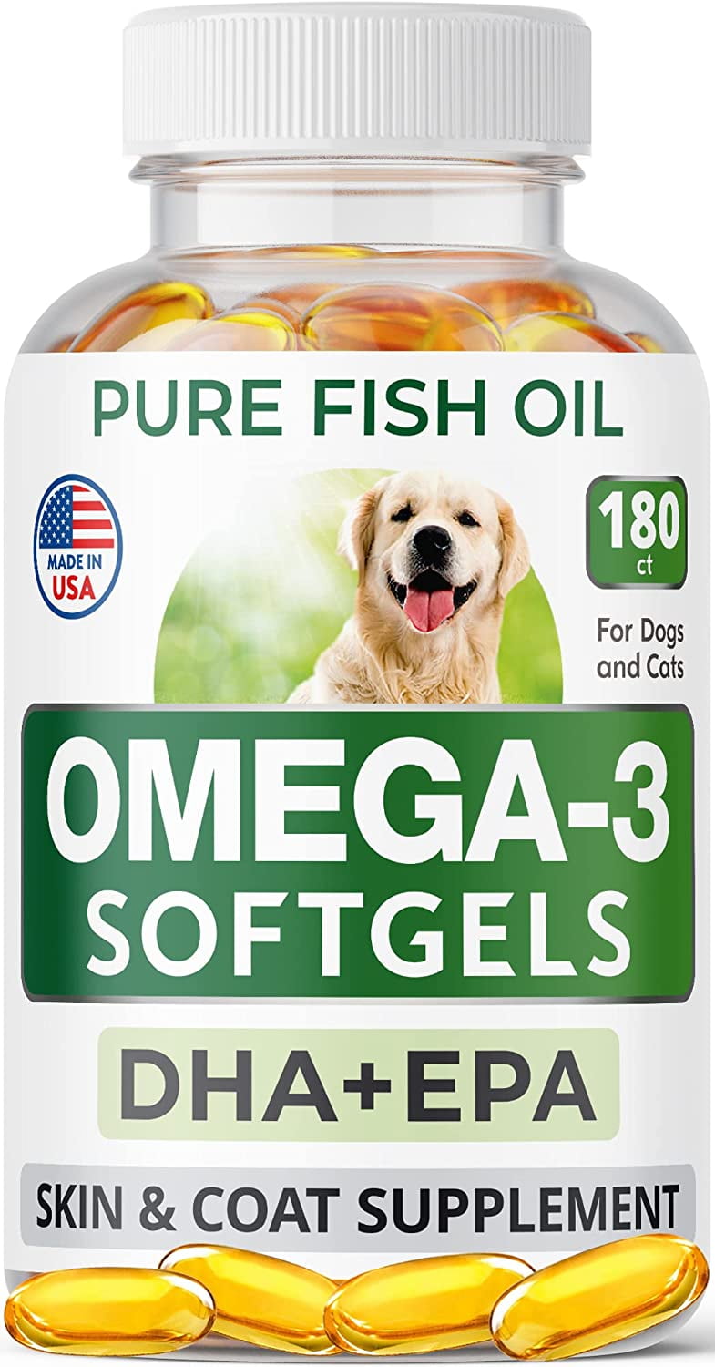 Bark&Spark Premium Softgels with Omega 3 & Fish Oil for Dogs (180 Ct ...
